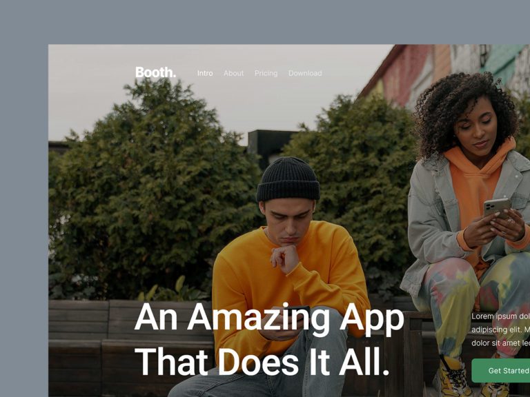 Booth - Free App Landing Page Template | StyleShout